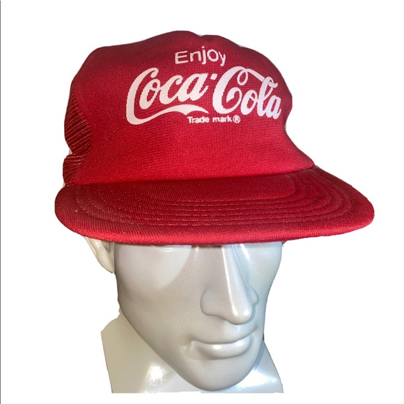 Coca Cola | Accessories | Vintage Enjoy Coca Cola Red Mesh Trucker ...